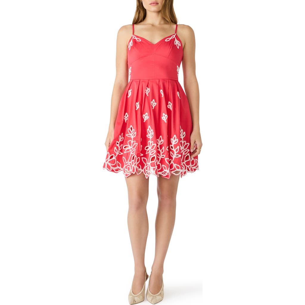 STEVE MADDEN Emelia Embroidered Flared Minidress